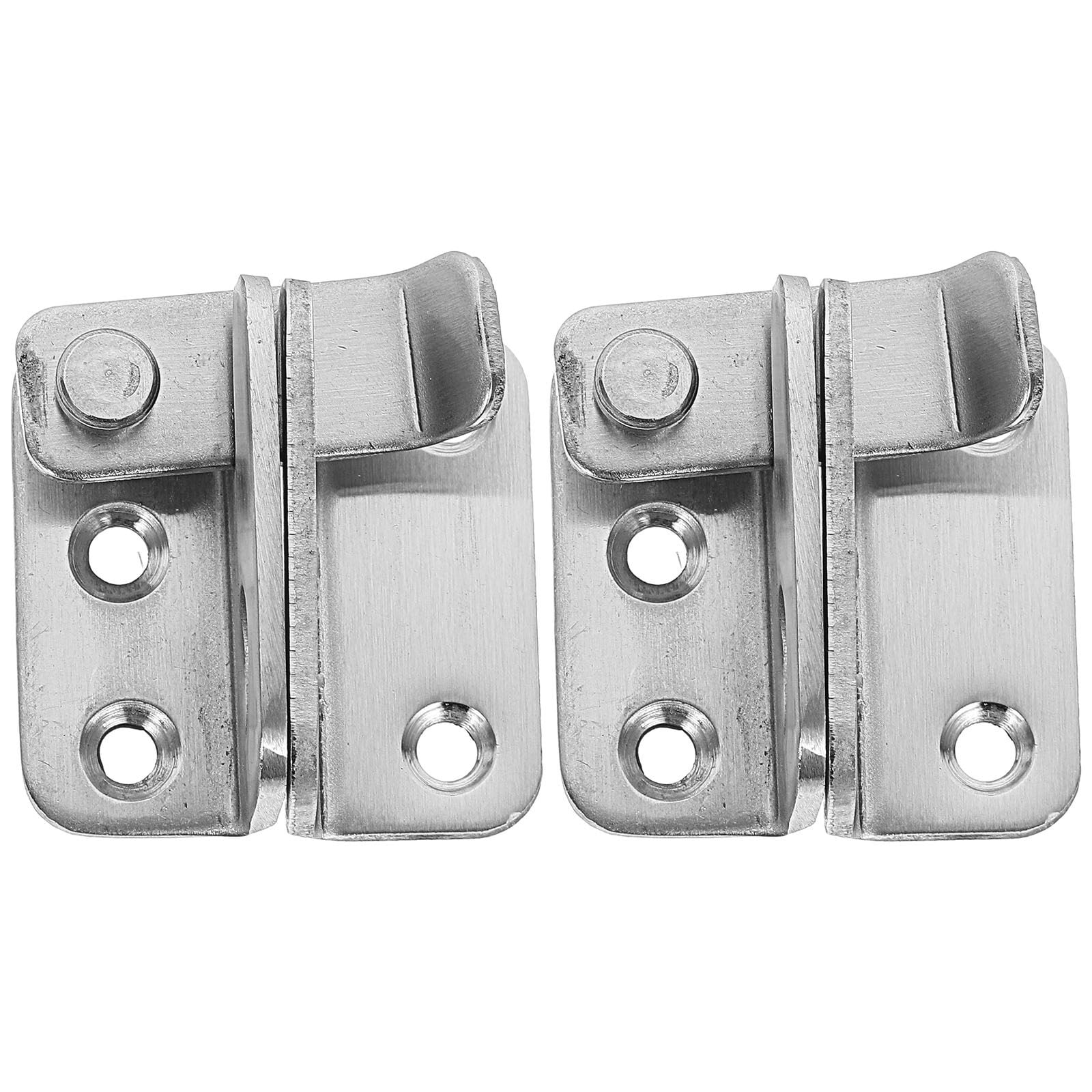 2 Pcs Latch Door Trailer Pin Ramp Wedge Alarm Flip Gate Lock Silver ...