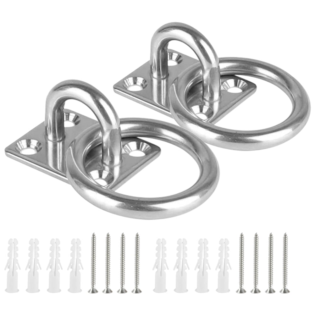 2 Pcs Latch Rope Fixed Square Door Catch 3.50X3.00X2.10CM Silver ...