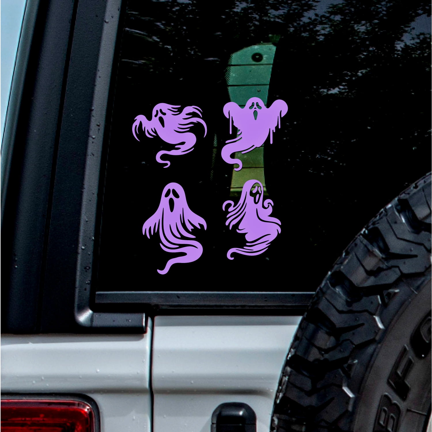 (2 Pcs, Lavender Purple, 3.8'' X 4.3'') Transparent Adhesive Decal ...