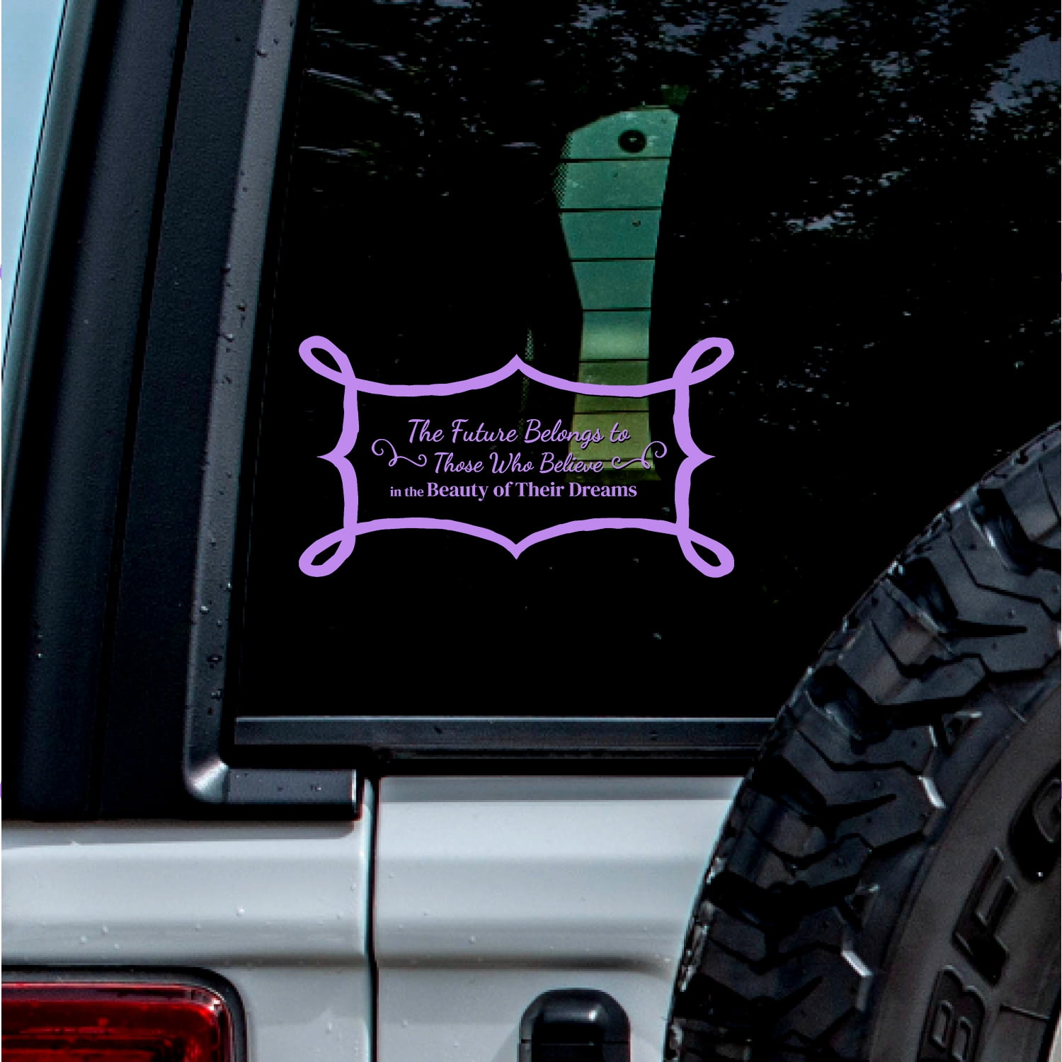 (2 Pcs, Lavender Purple, 6.8'' X 3.8'') Transparent Adhesive Decal ...