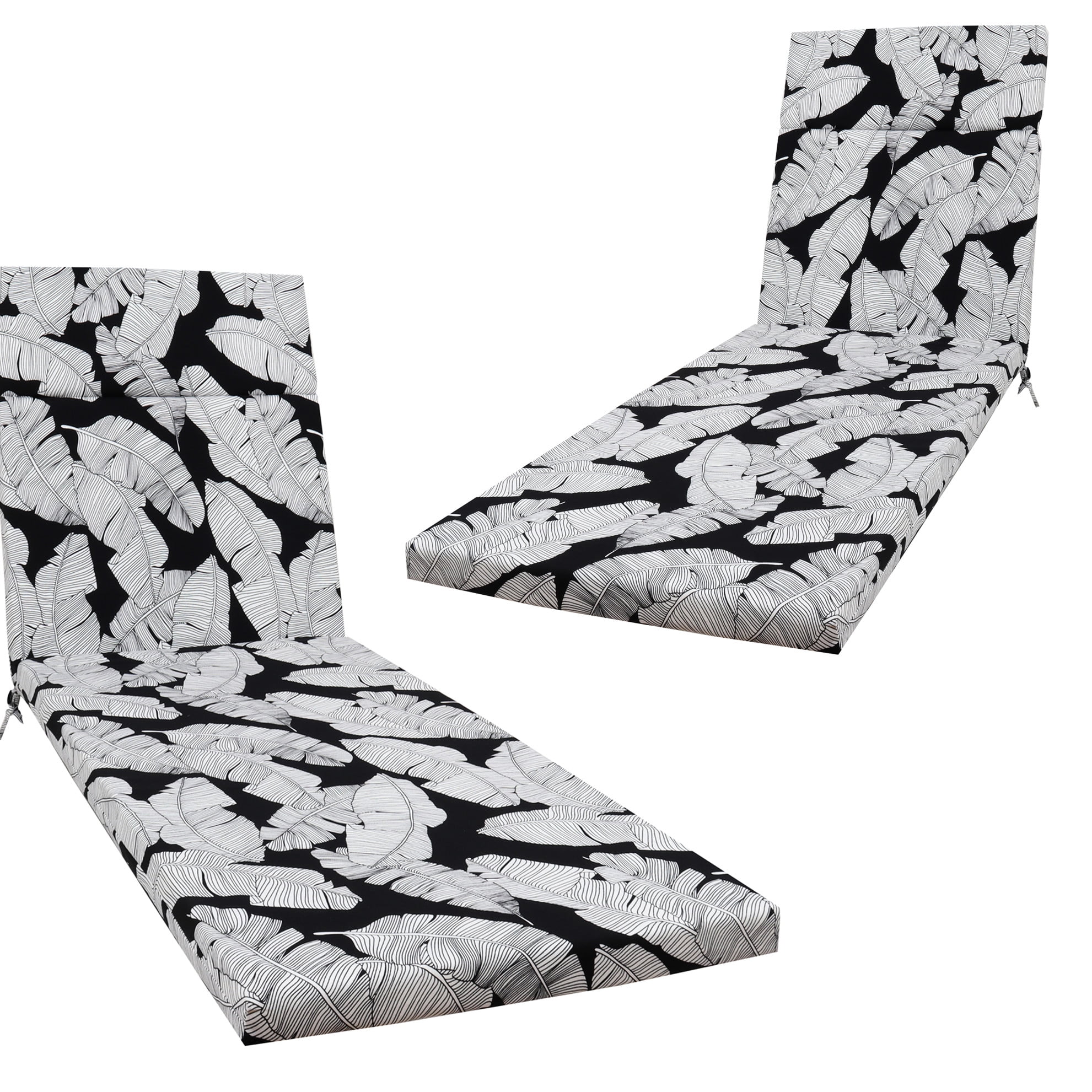 2 Pcs Lawn Chair Pad , 75" X 22.8" 2", Breathable , Dense Sponge Padding, Secure Ties, Low ...