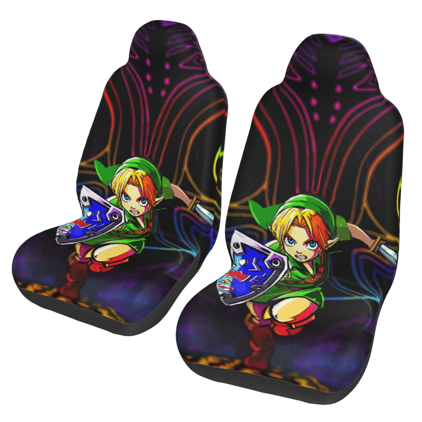 2 Pcs Le-Gend 0f Zel-,Da0 Car Seat Covers Cartoon Car Interior Seat ...