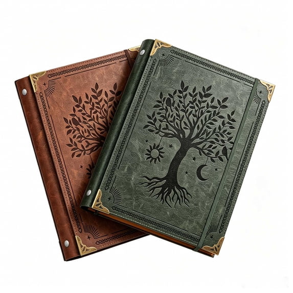 2 Pcs Leather 3 Ring Binder Fits 8.5"x11" Letter Size Paper, 1 Inch ...