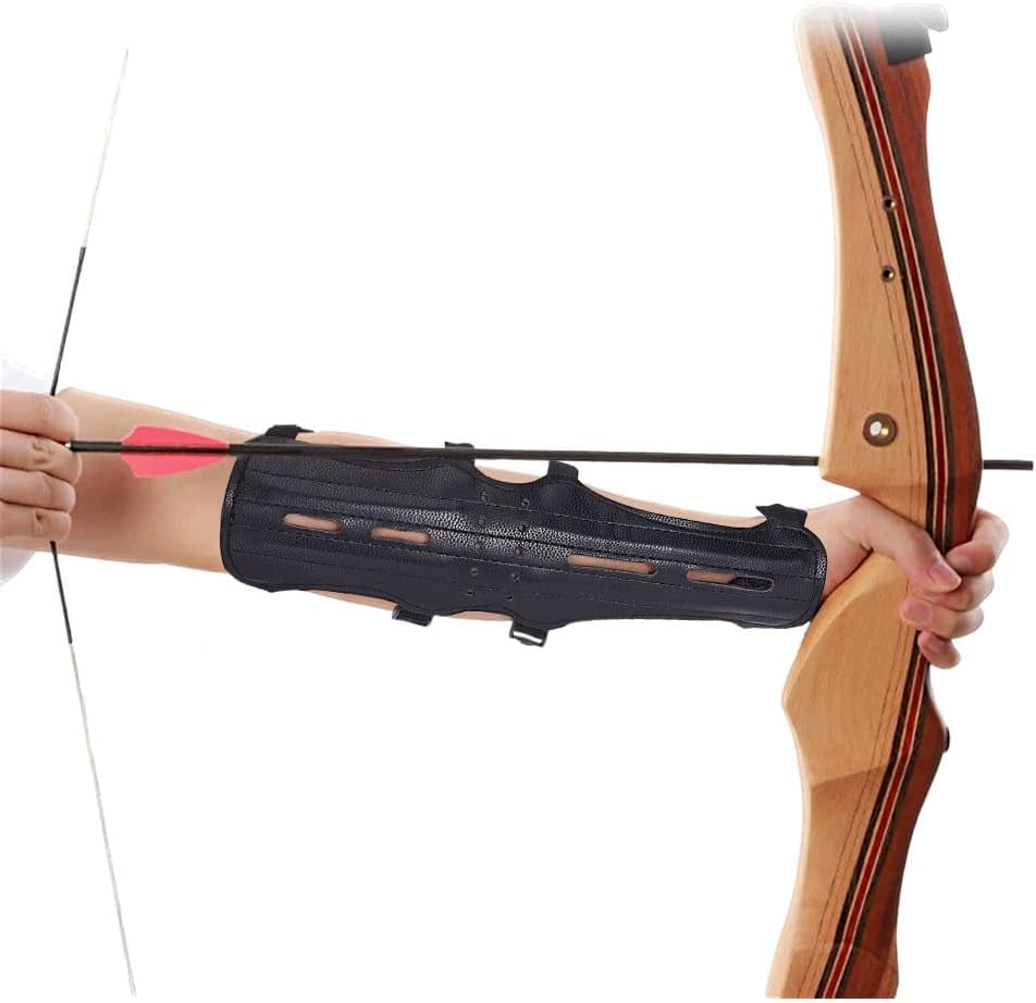 2 Pcs Leather Arm Guard Protector Archery Arm Guard with 4 Strap ...