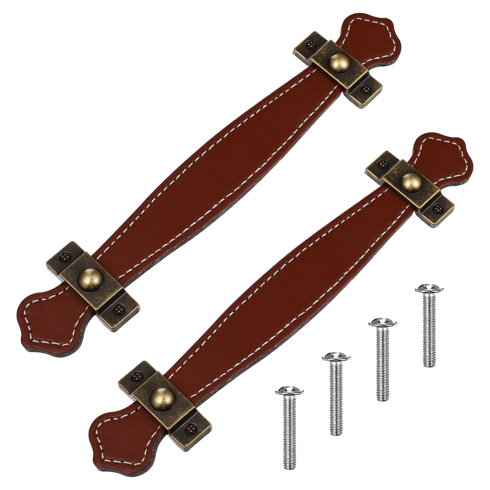2 Pcs Leather Pull Handles Drawer Pulls for Cabinet Furniture Knobs ...