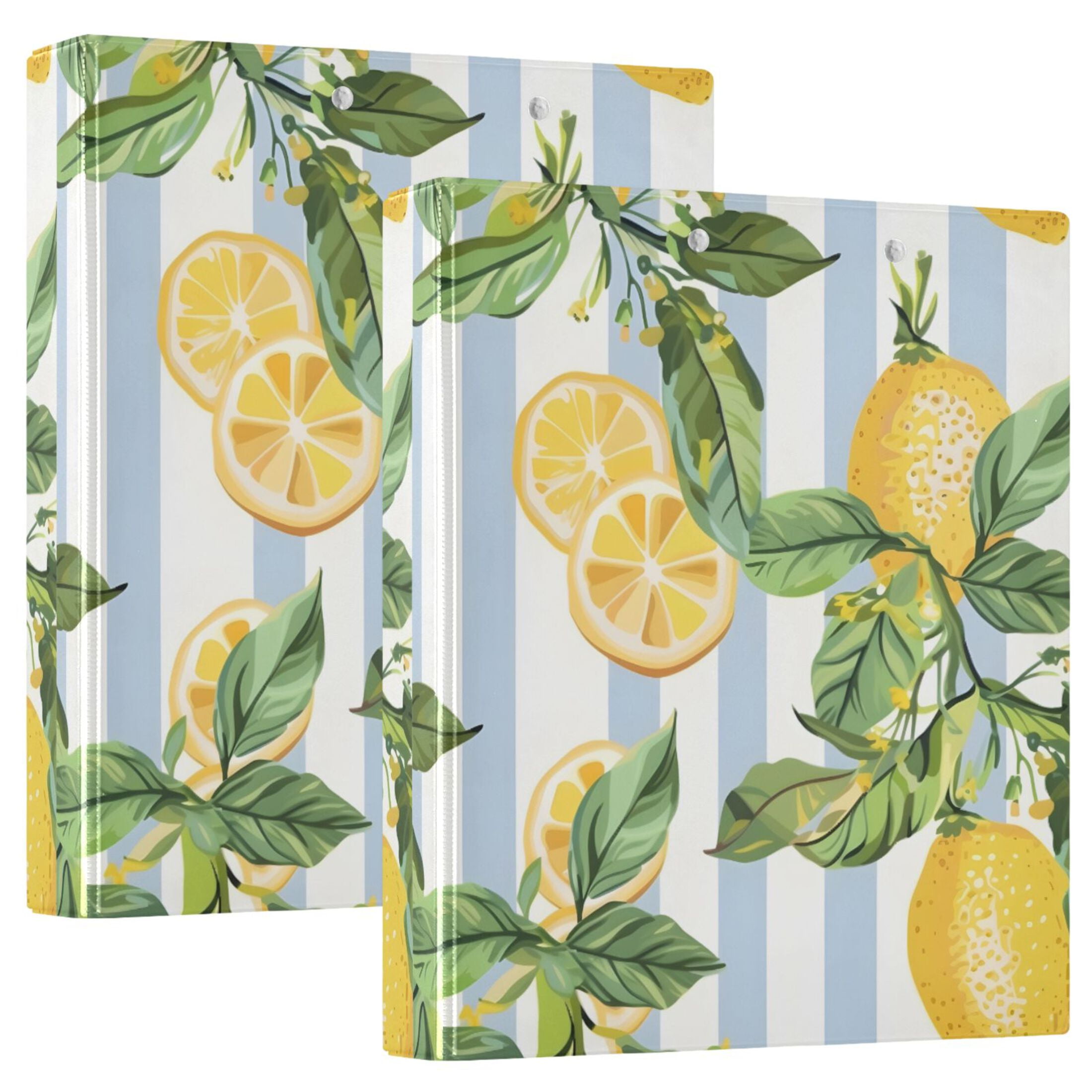 2 Pcs Lemon Slice and Leaves Hardcover 3 Ring Binder 1.5” Round Rings ...