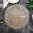 Set of 2 Elegant Lemon Style Round PVC Placemats - Non-Slip Table Mats ...