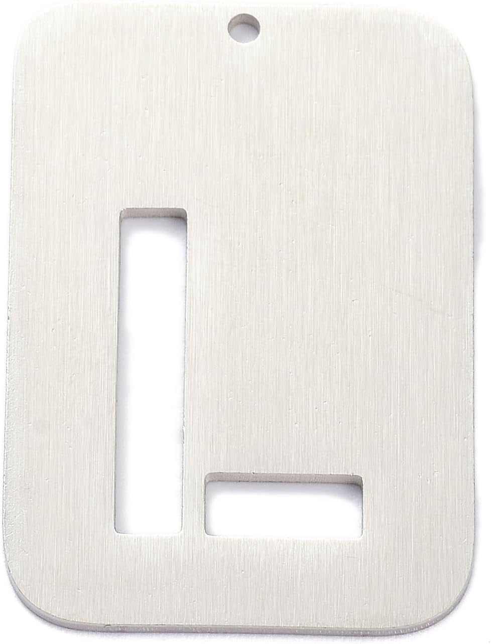 2 Pcs Letter L Pendant Charms 304 Stainless Steel Pendants Rectangle ...