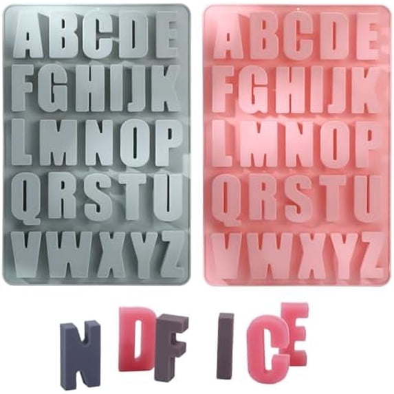 2 Pcs Letter Molds for Chocolate,Alphabet Silicone Molds for Crafts ...
