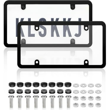 2 Pack Aluminum Alloy License Plate Frame Universal Car License Plate ...