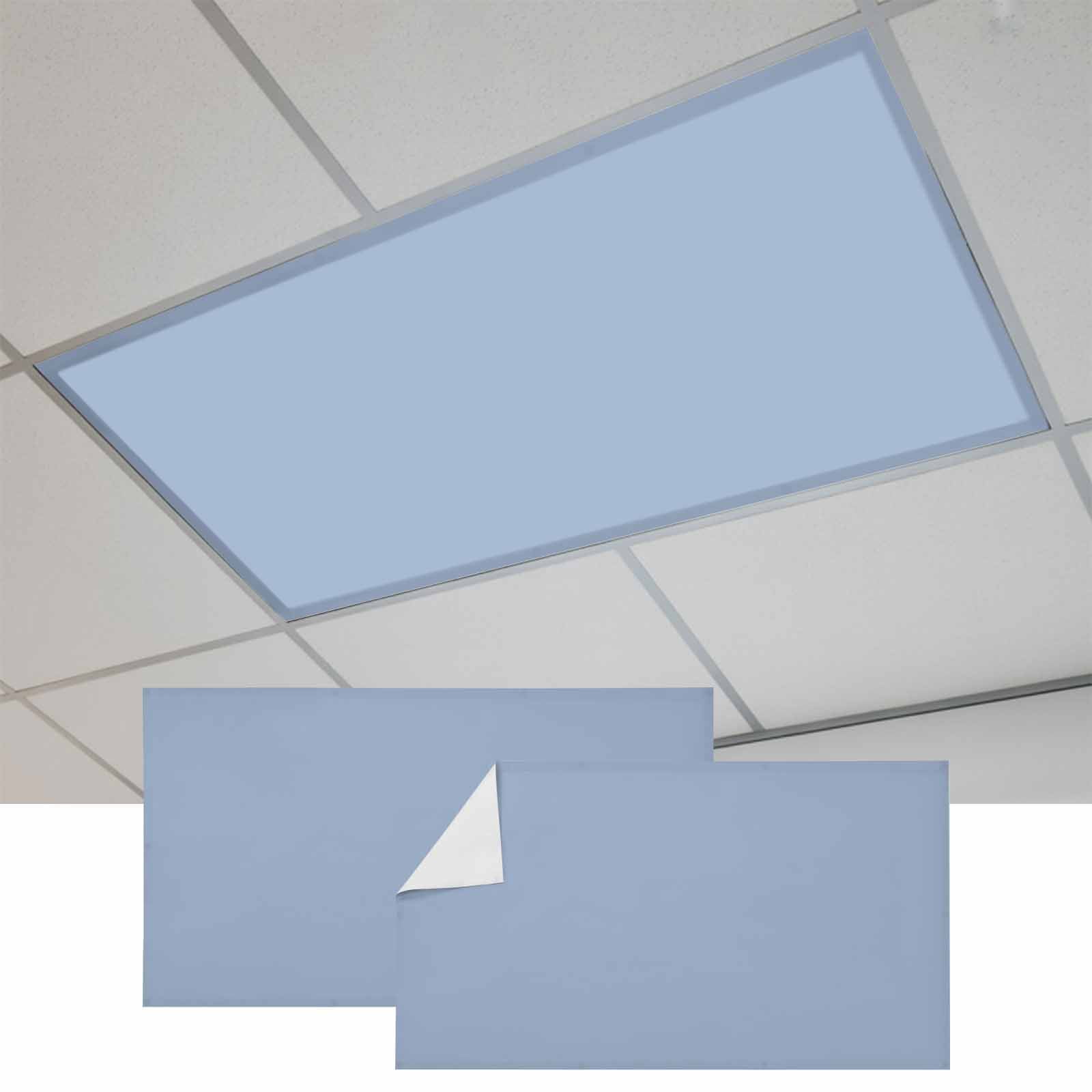 2 Pcs Light Blue Fluorescent Light Covers Solid Color Magnetic Light ...