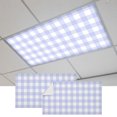 2 Pcs Light Purple Checks Fluorescent Light Covers Gingham Plaid ...