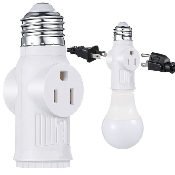 JUJHGRF-3 Pack E26/ E27 3 Prong Light Bulb Socket Adapter, Polarized ...
