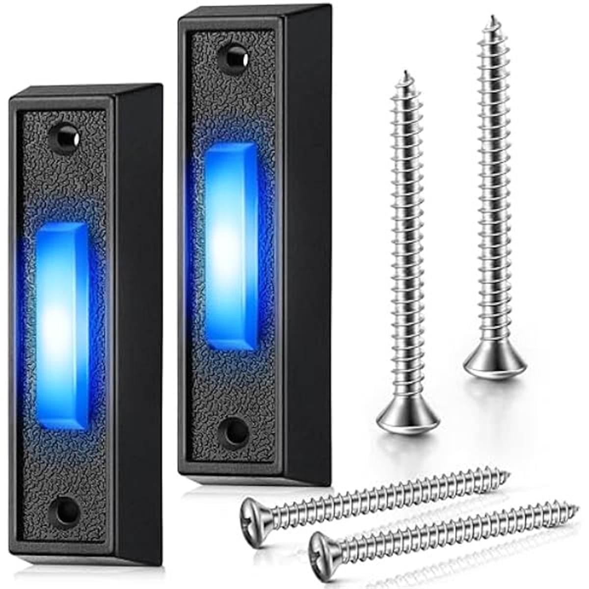 2 Pcs Lighted Doorbell Button,Wired Door Bell Push Buttons with Screws ...
