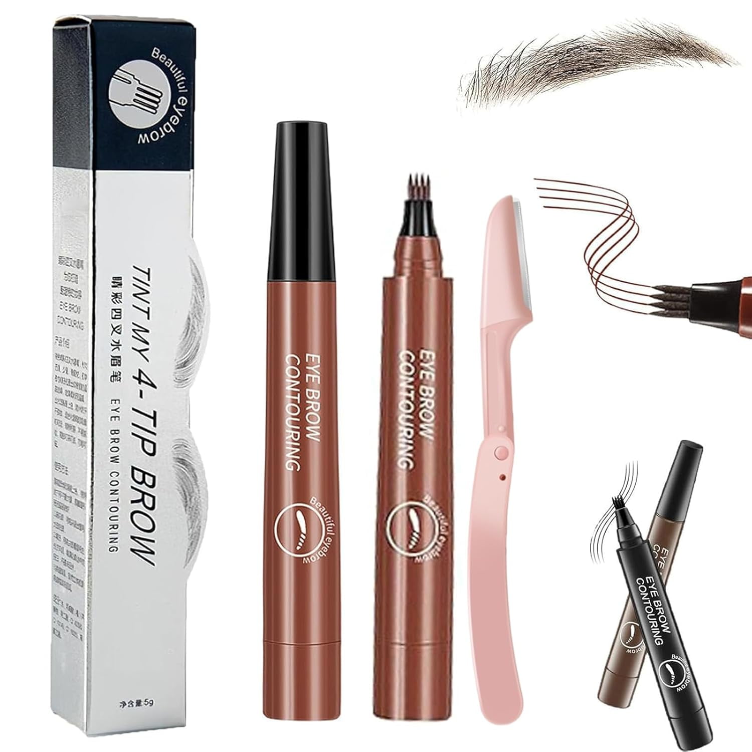 2 Pcs Lightsbetter Waterproof Brow Pen, Lightsbetter Eyebrow, Lightsbetter Waterproof Eyebrow ...