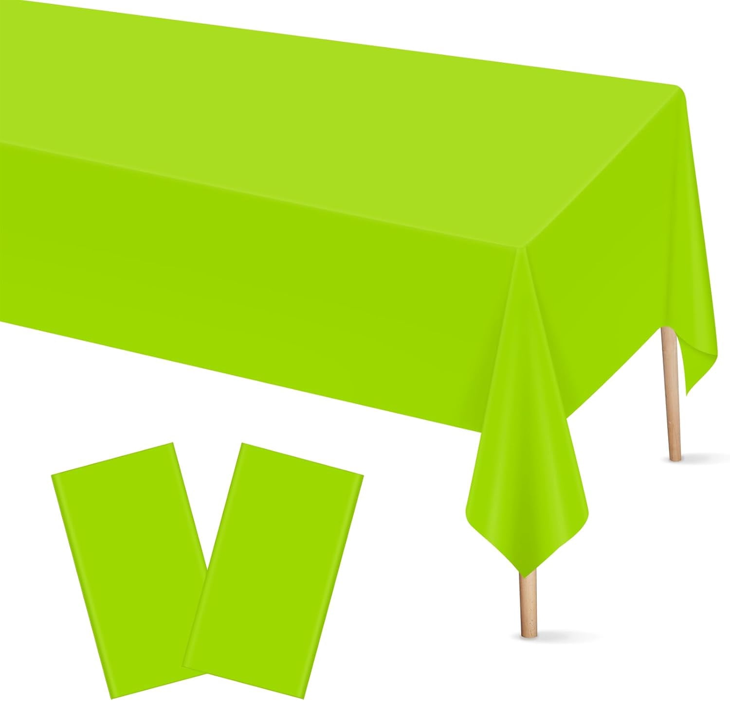 2 Pcs Lime Green Plastic Tablecloths for Rectangle Table 54x108 inches ...