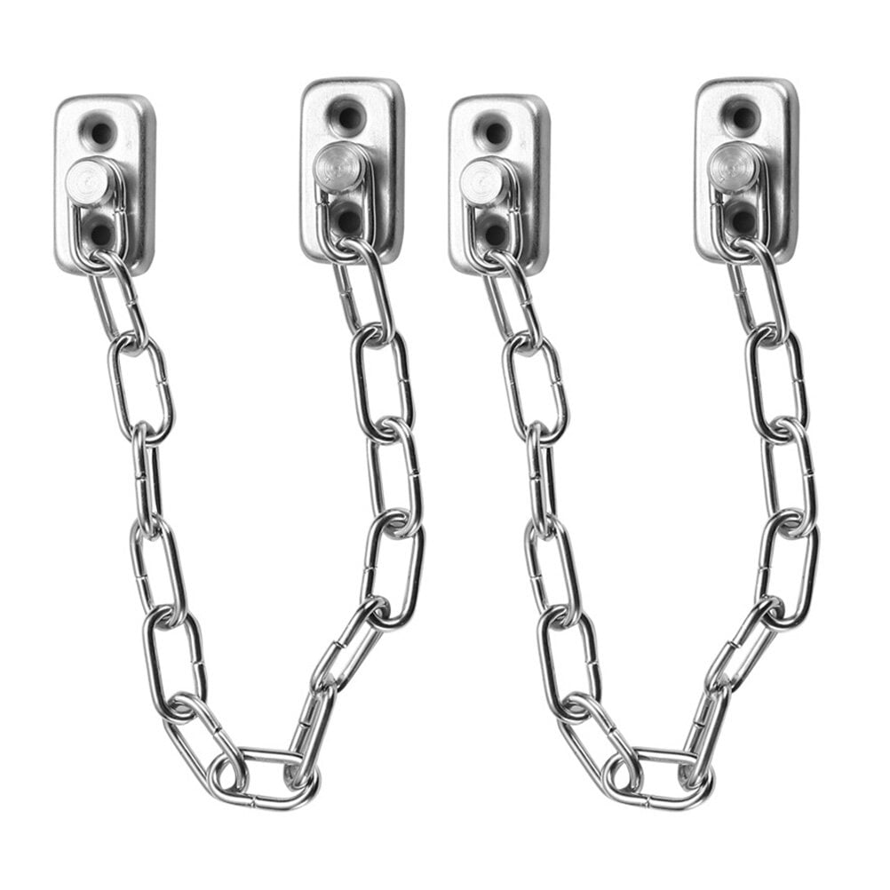 2 Pcs Limiter Door Lock Baby Proofing Chain The Travel Child Silver ...
