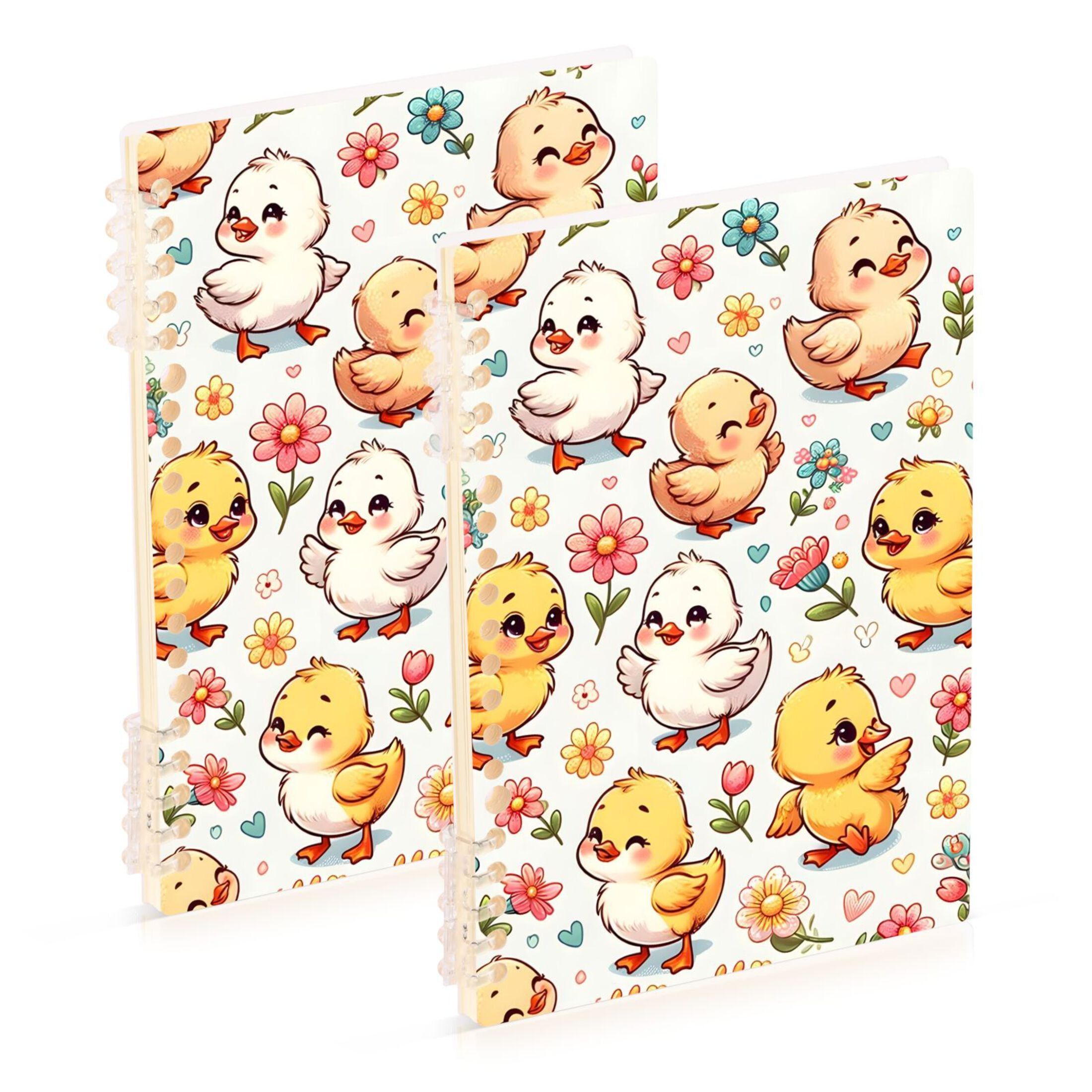 2 Pcs Little Cute Duck Spiral Notebooks 60 Sheets 120 Pages A5 Journal ...