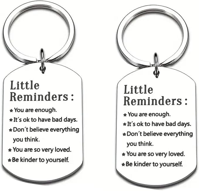2 Pcs Little Reminders Keychain - Inspirational Gifts for Women Men ...