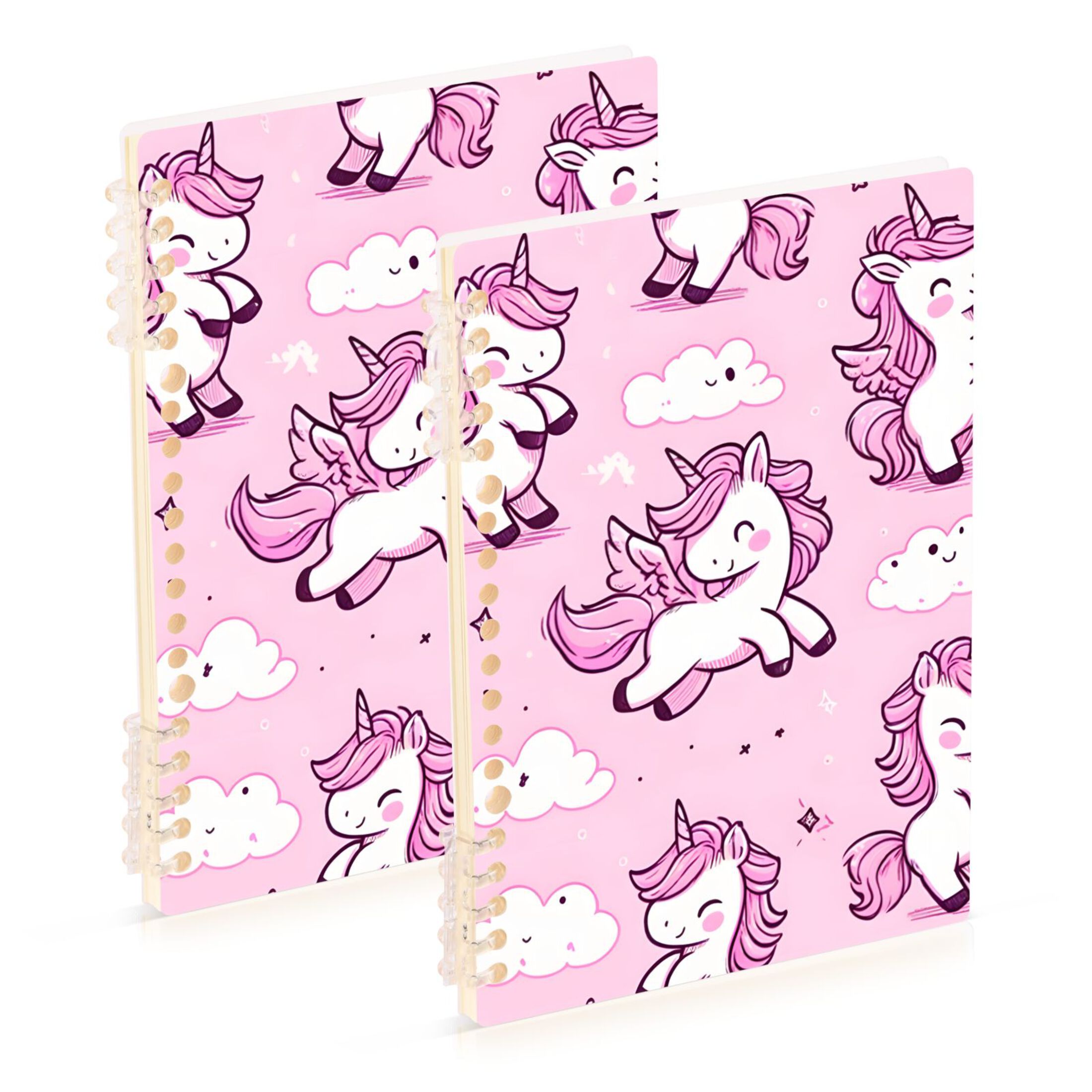 2 Pcs Lively Unicorn and Cloud Spiral Notebooks 60 Sheets 120 Pages A5 ...