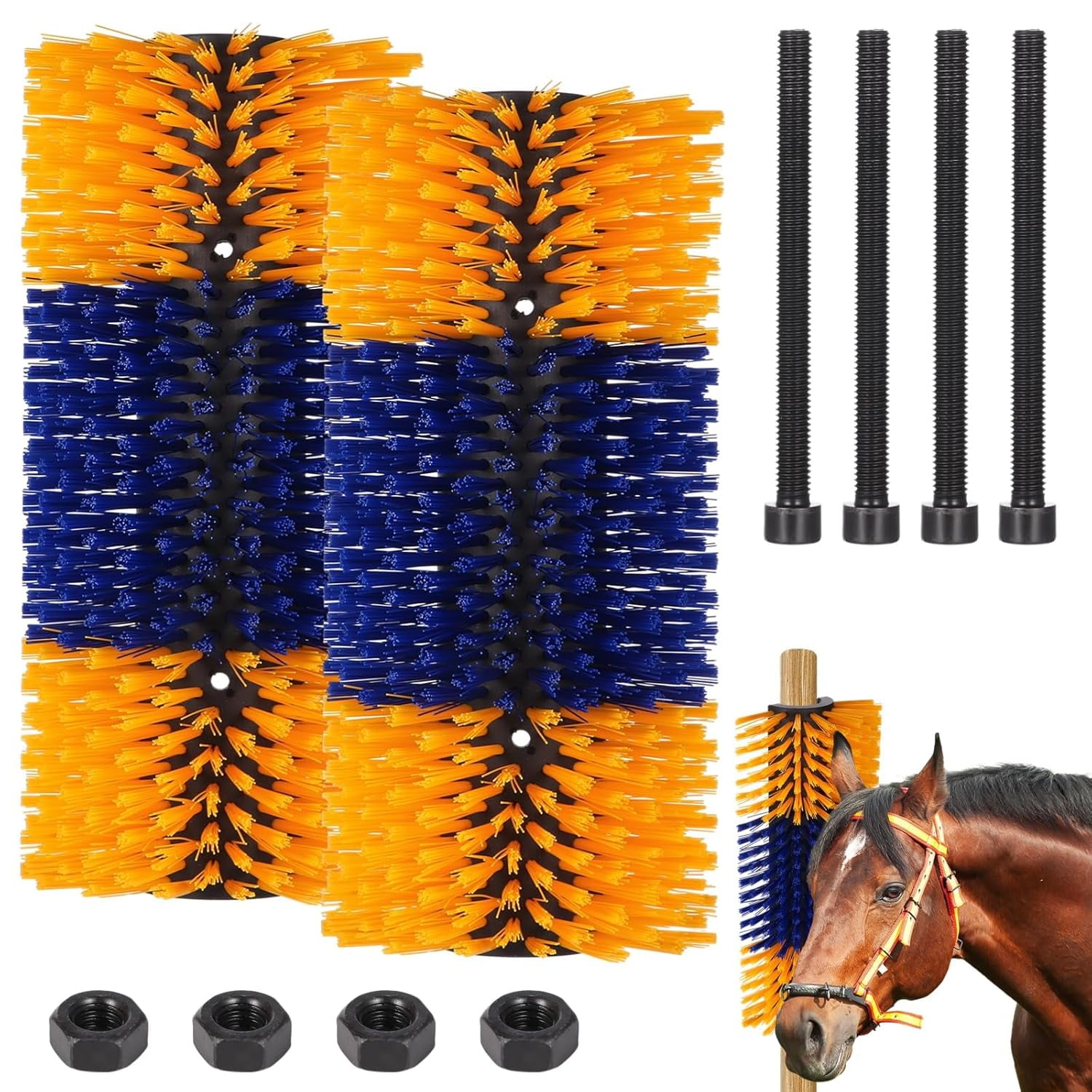 2 Pcs Livestock Scratch Brush 20 x 7.9 Inch, Horse Scratching Post ...
