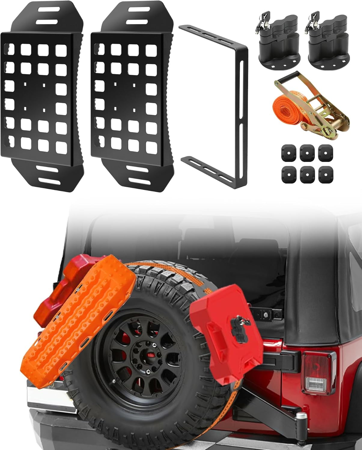 2 Pcs Lockable Universal Quick Release Spare Tire Mount with Ratchet ...