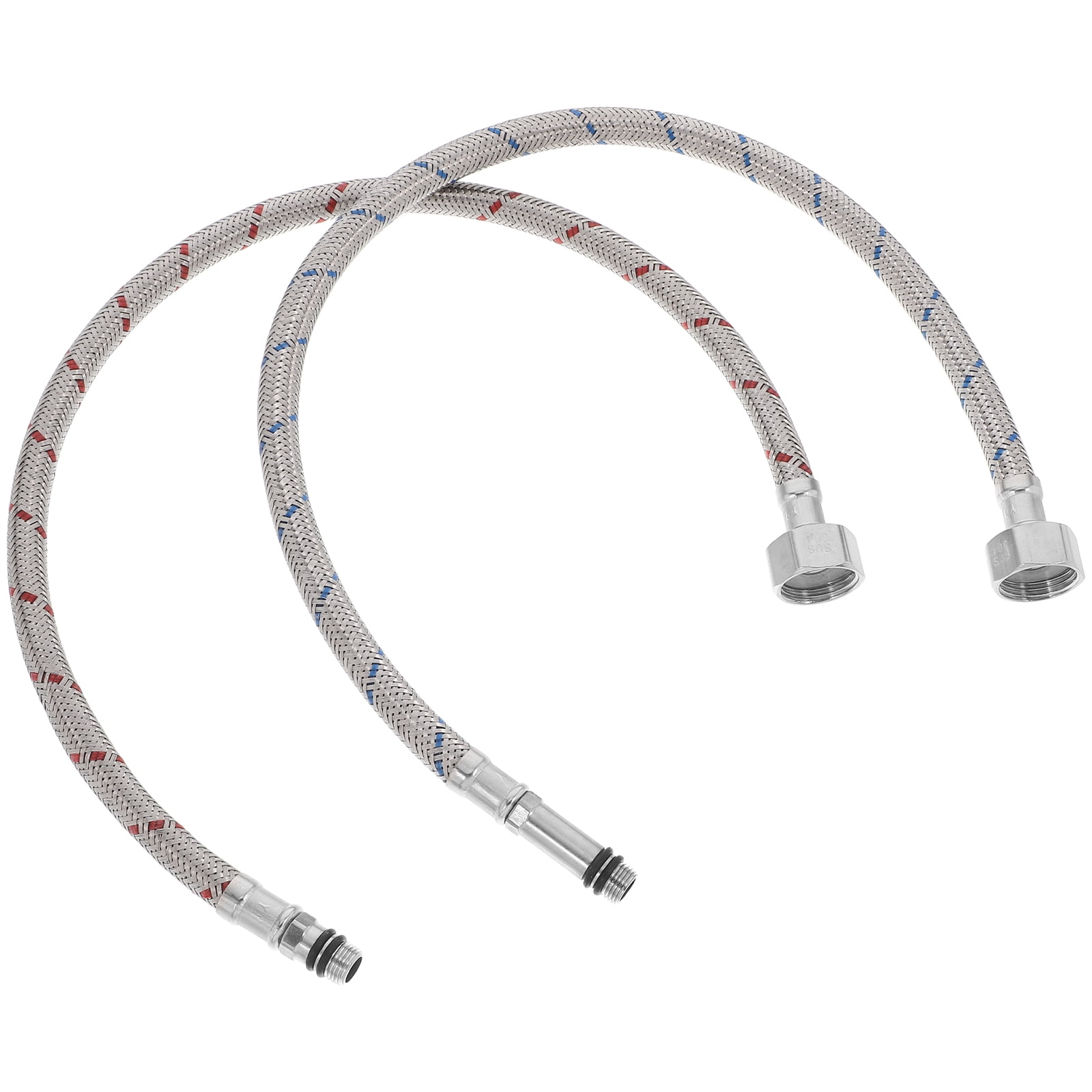 2 Pcs Long Bathroom Kitchen Faucet Connector Braided Supply Hose ...