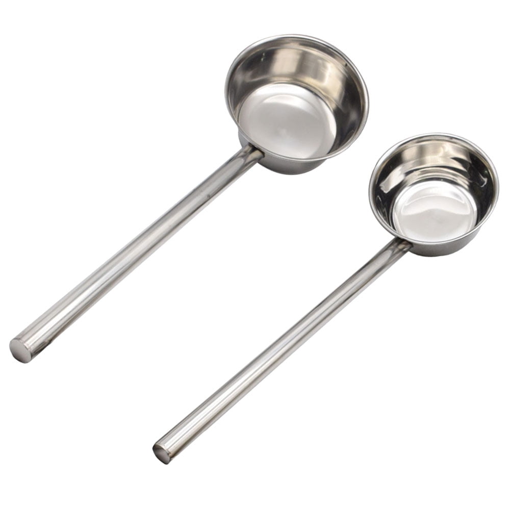 2 Pcs Long Handle Stainless Steel Extended Water Ladle Kitchen Set ...