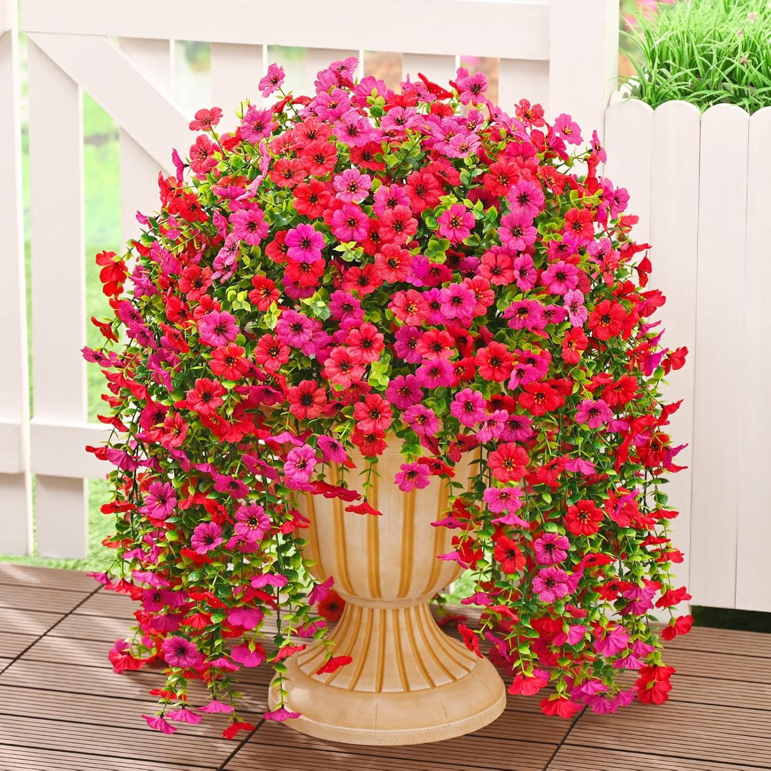 2 Pcs Look Real Artificial Flowers for Outdoors, Realistic Fake ...