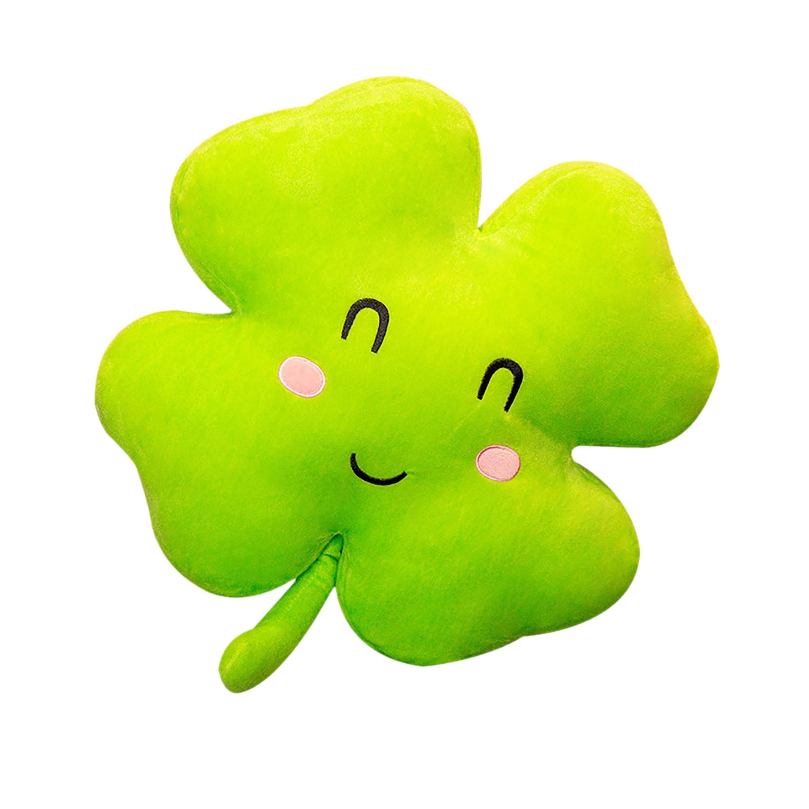 2 Pcs Lucky Four Leaf Clover Plush Pillow - Soft Flock Cushion for Sofa ...