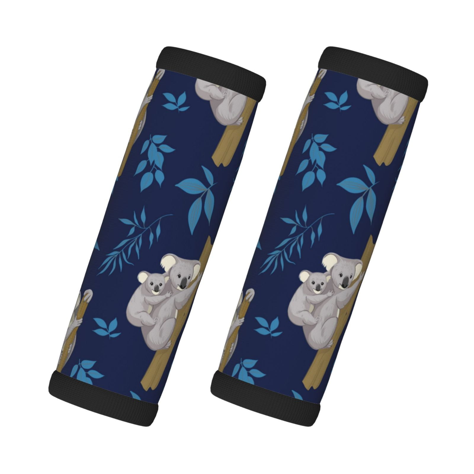 2 Pcs Luggage Handle Wraps for Suitcase - Blue Leaf Gray Koala Print ...