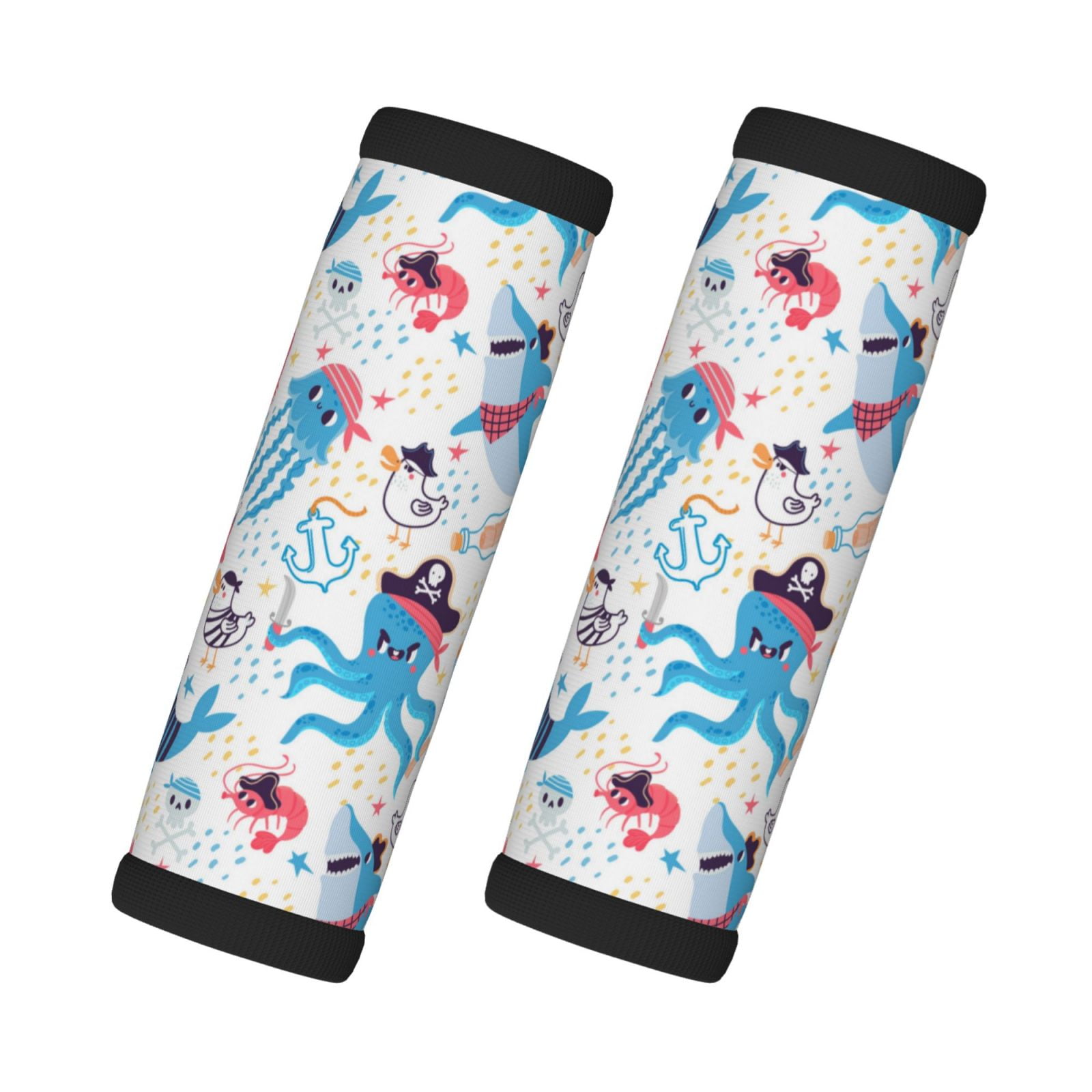 2 Pcs Luggage Handle Wraps for Suitcase - Cute Pirate Shark Whale ...