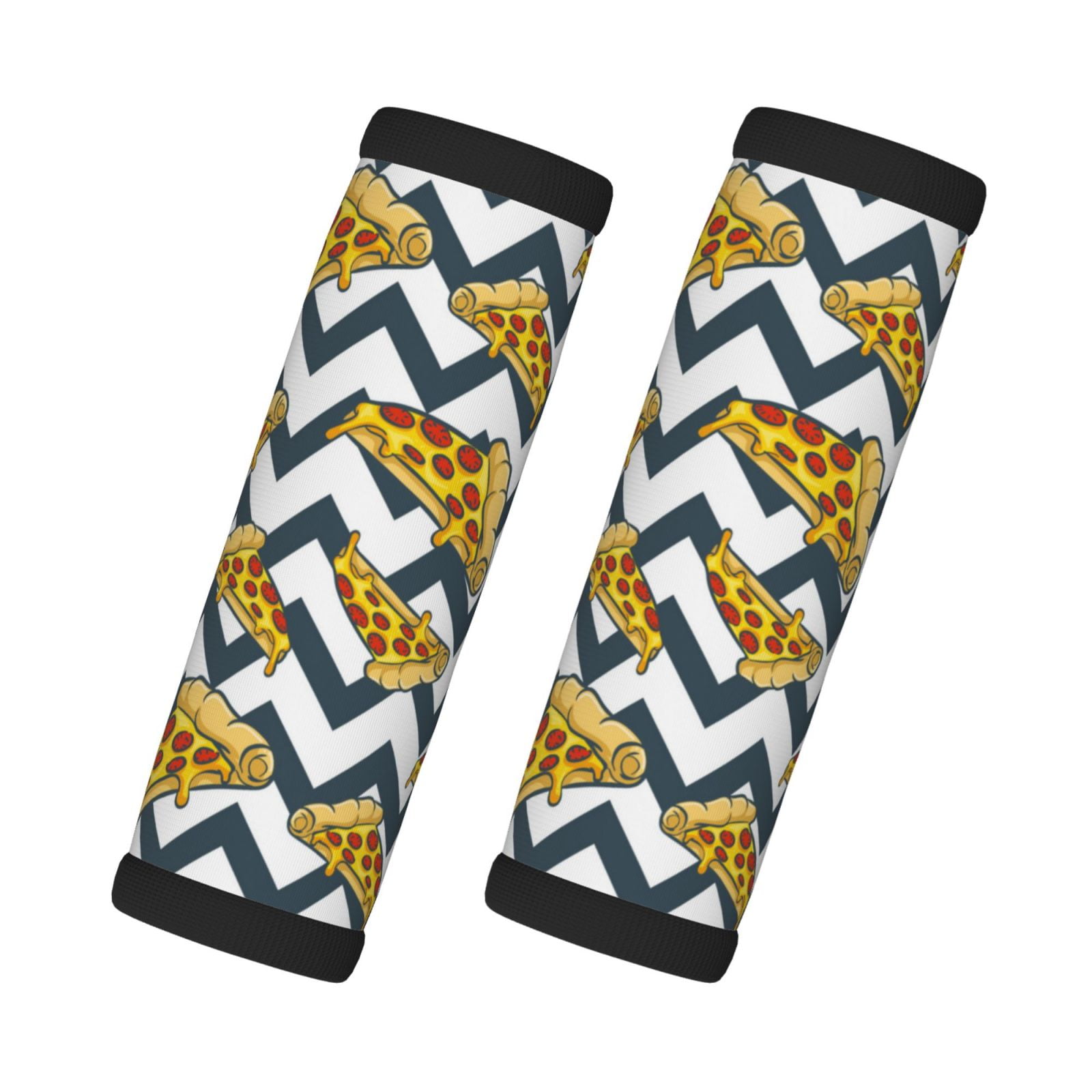 2 Pcs Luggage Handle Wraps for Suitcase - Cute Pizza Wavy Lines ...