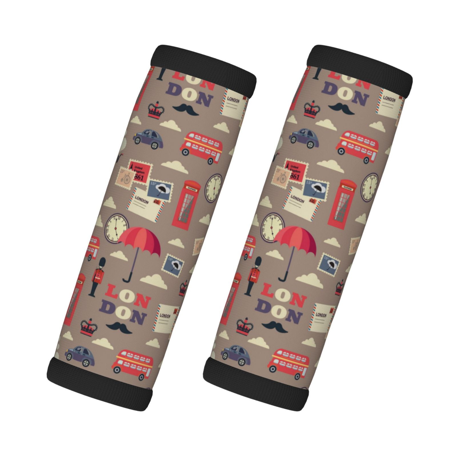 2 Pcs Luggage Handle Wraps for Suitcase - London Stamp Pattern Suitcase ...