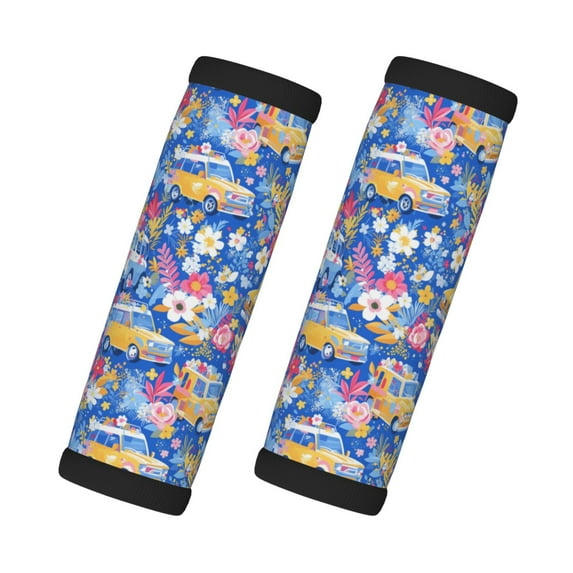 2 Pcs Luggage Handle Wraps for Suitcase - colorful flower SUV car ...
