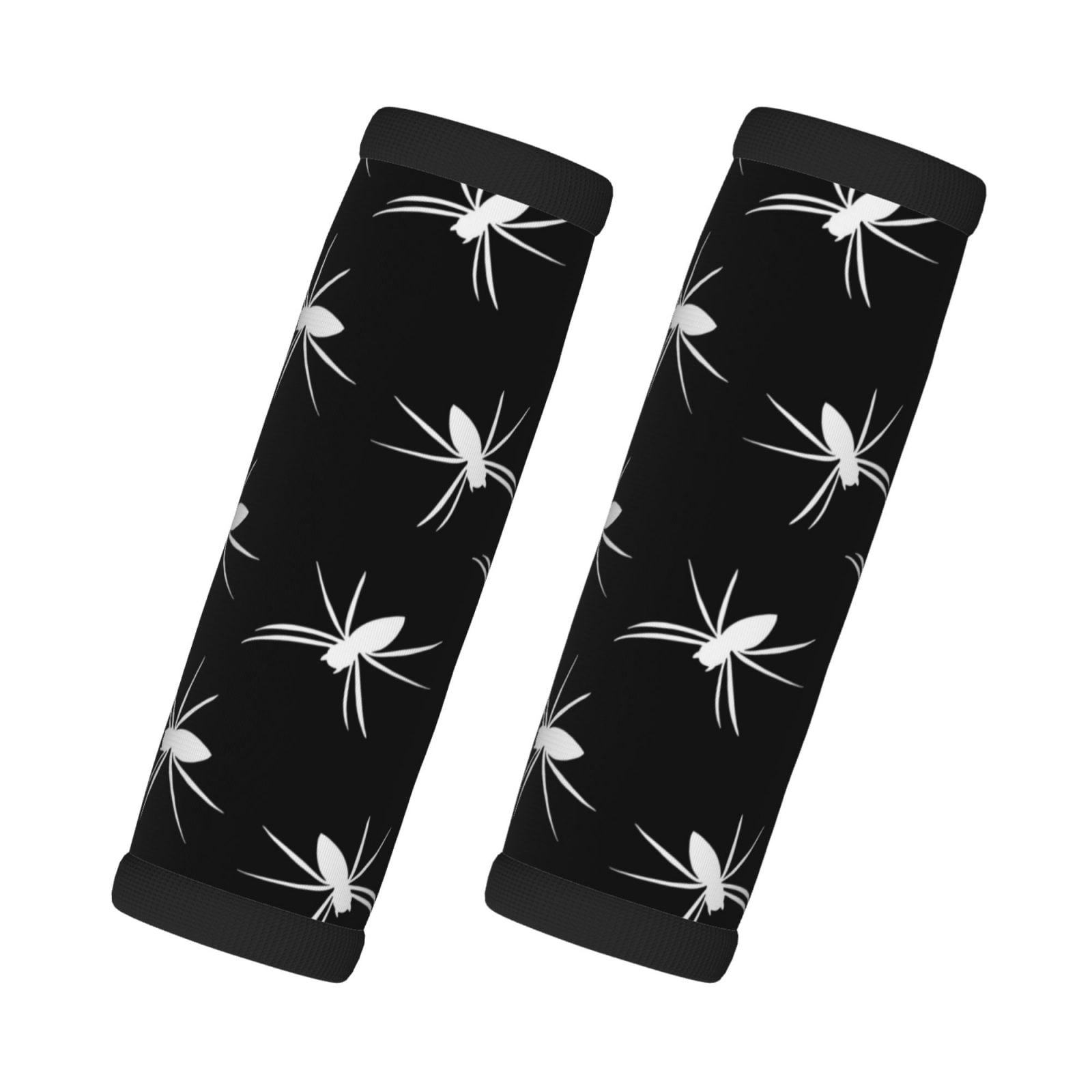 2 Pcs Luggage Handle Wraps for Suitcase - white spider doodle black ...