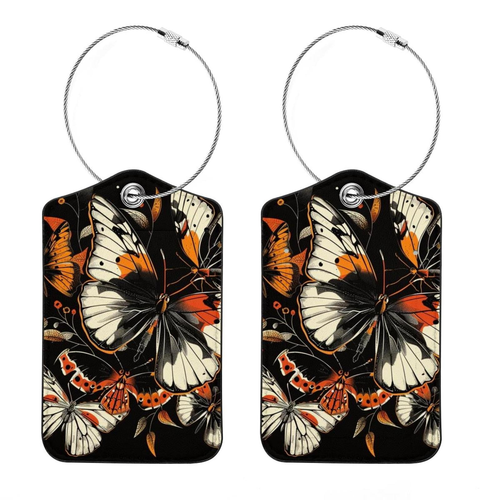 2 Pcs Luggage Tags, Leather Baggage Labels for Suitcases,Travel Luggage ...