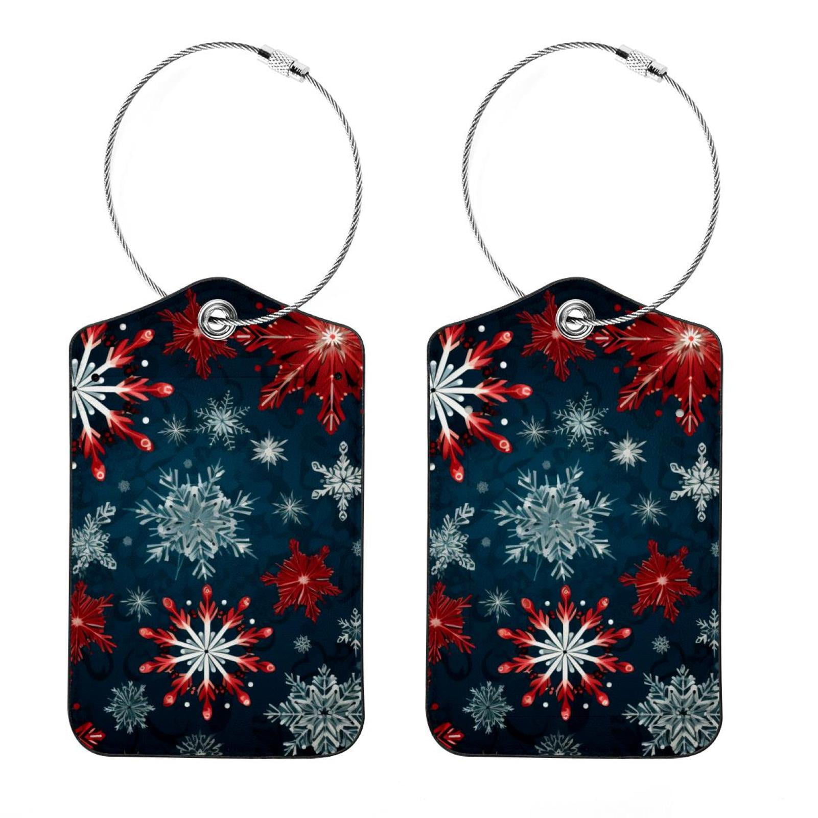 2 Pcs Luggage Tags, Leather Baggage Labels for Suitcases,Travel Luggage ...