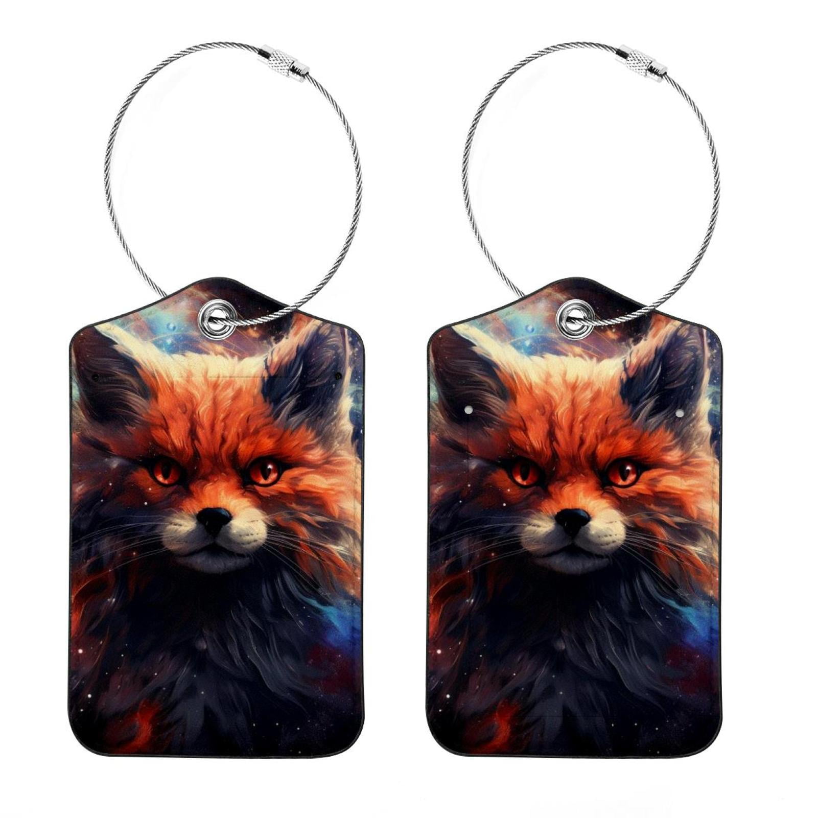 2 Pcs Luggage Tags, Leather Baggage Labels for Suitcases,Travel Luggage ...