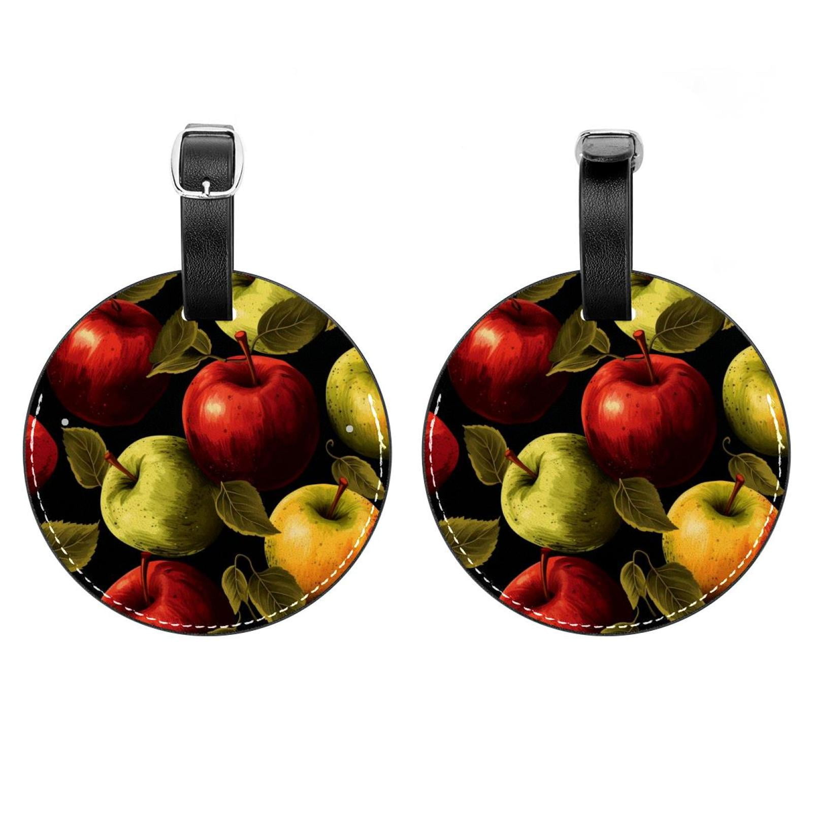 2 Pcs Luggage Tags, Round PU Leather Luggage Tag with Privacy Flap Name ...