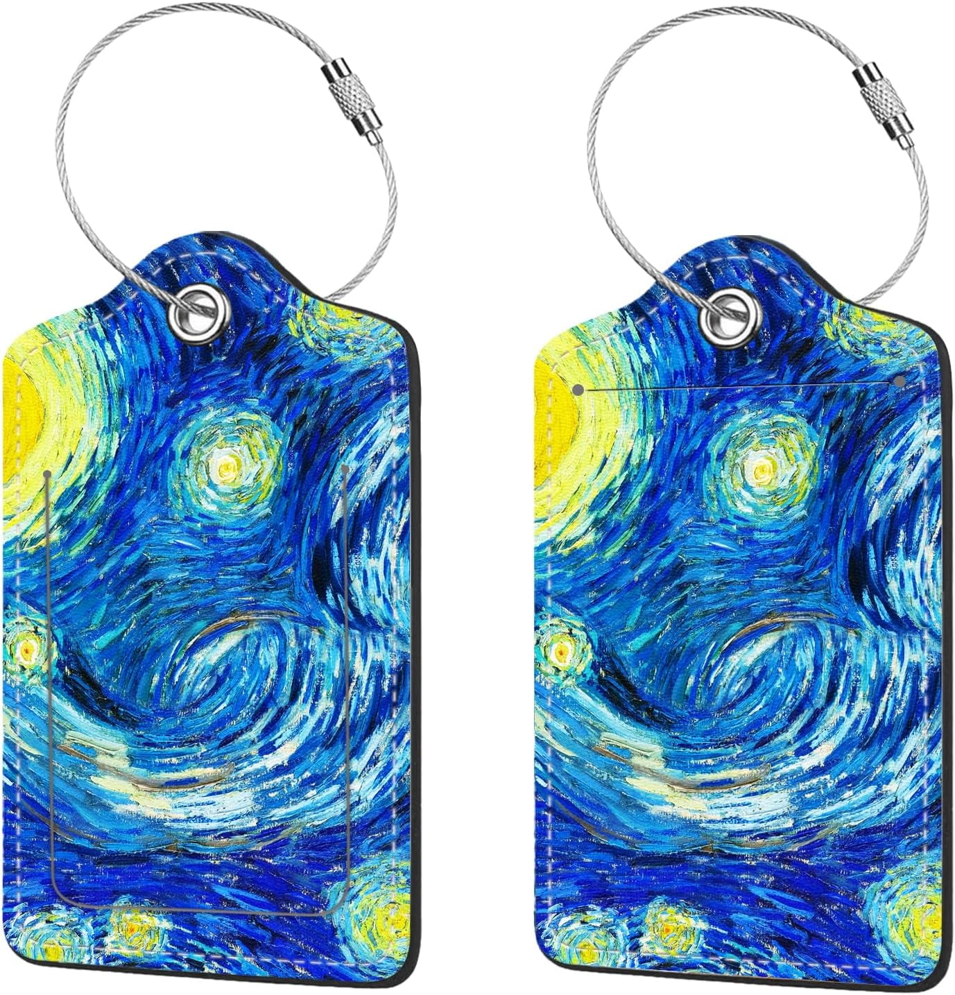 2 Pcs Luggage Tags for Suitcase, Cute Unique PU Leather Travel Bag Tag ...