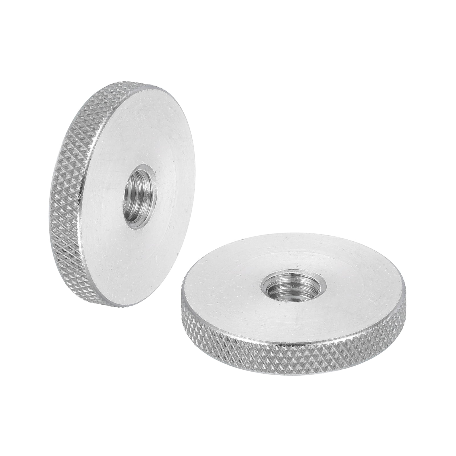 2 Pcs M8 Flat Knurled Thumb Nuts, 304 Stainless Steel Flat Head Diamond ...