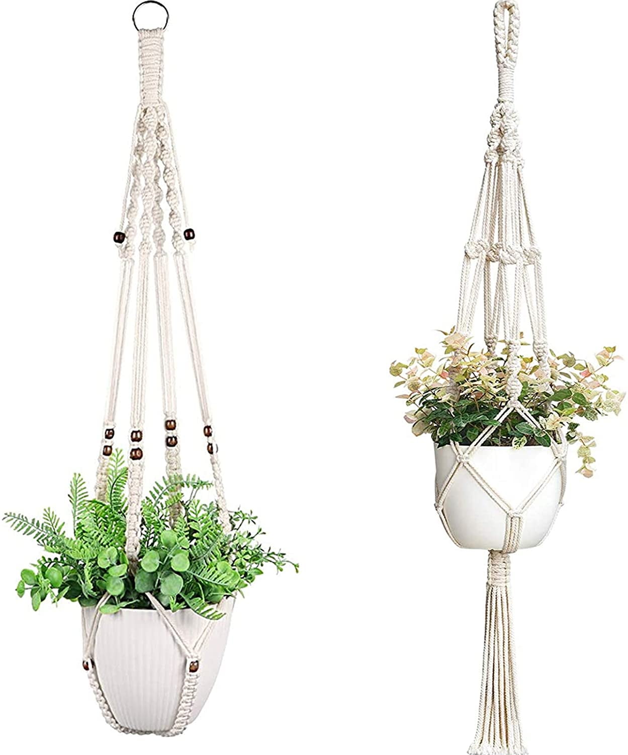 2 Pcs Macrame Rope Plant Hanger Cotton Rope Hanging Plant Pot Holder ...