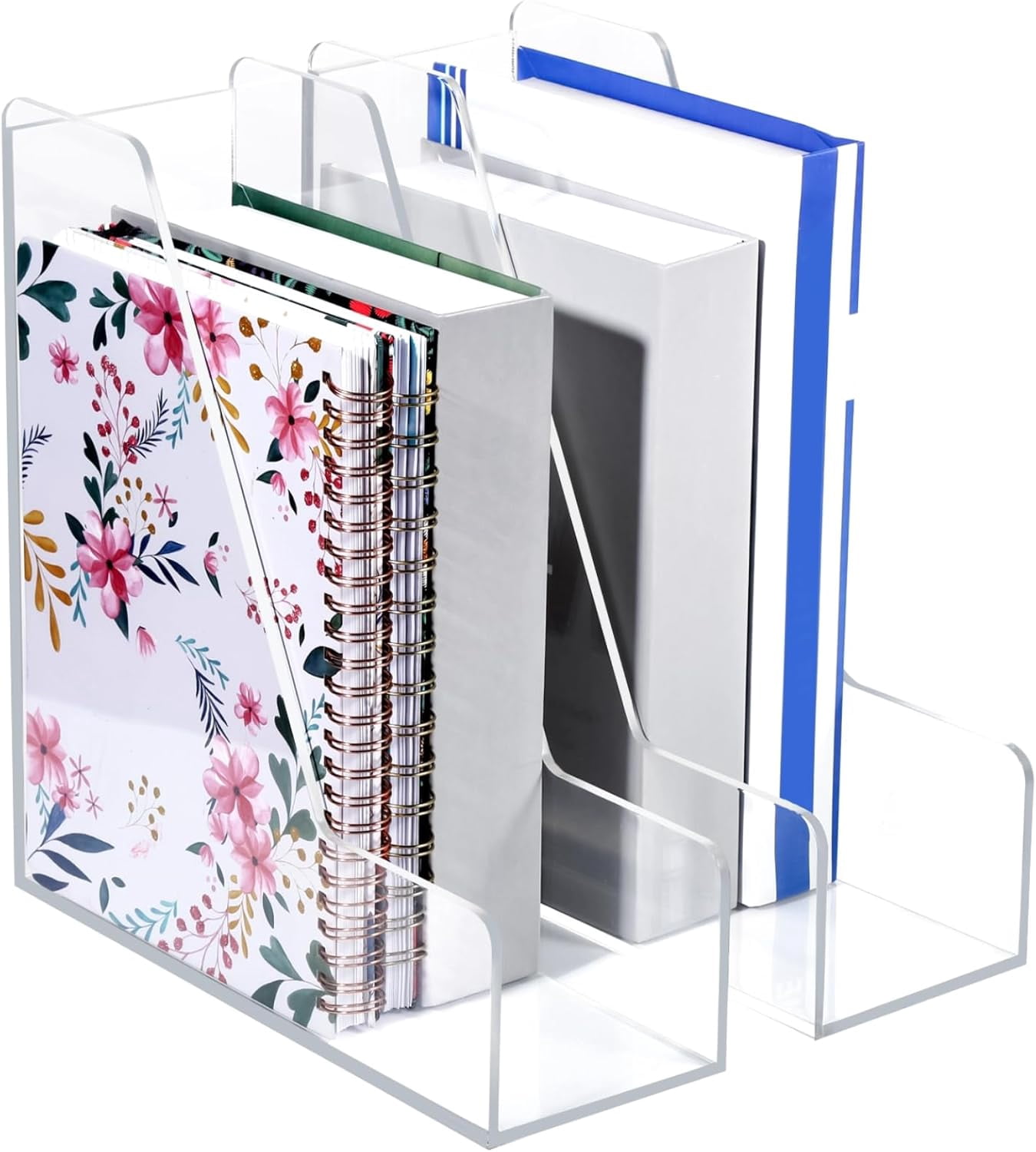 2 Pcs Magazine Holders, Clear Acrylic File Holder Desk Organizers ...