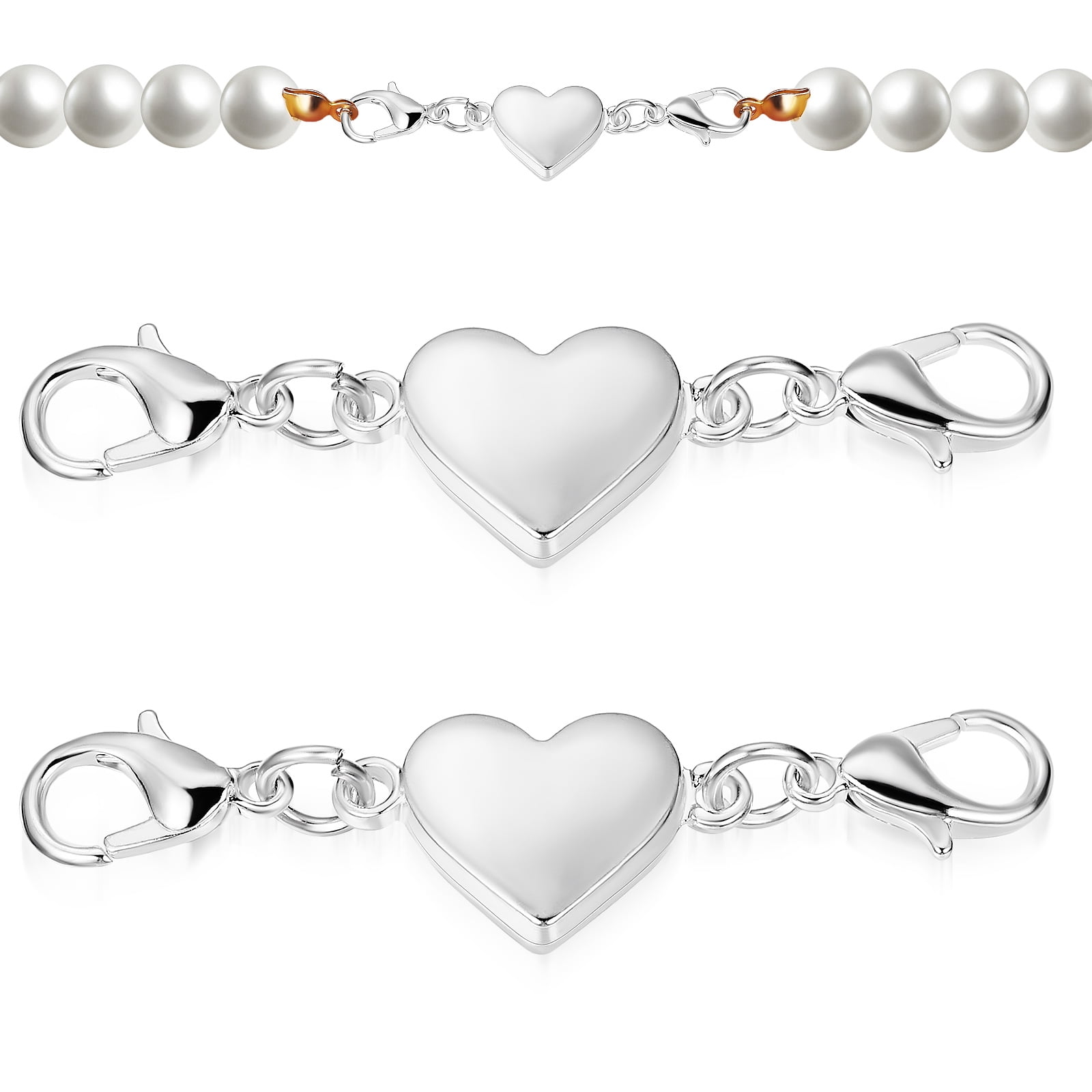2 Pcs Magnetic Necklace Clasps Jewelry Extenders Magnet Connectors ...
