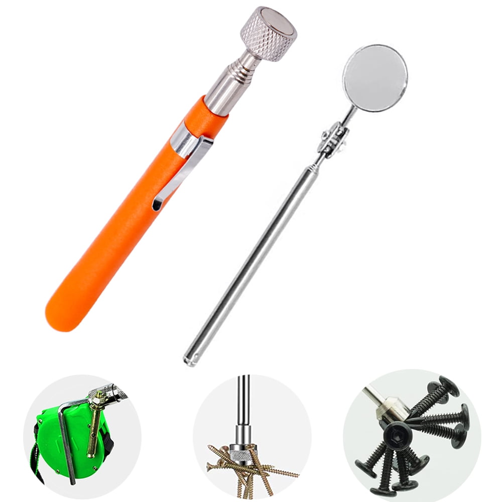 2 Pcs Magnetic Telescoping Pick Up Tool Set, 10LB Magnetic Pick Up Tool Round 360 Swivel ...
