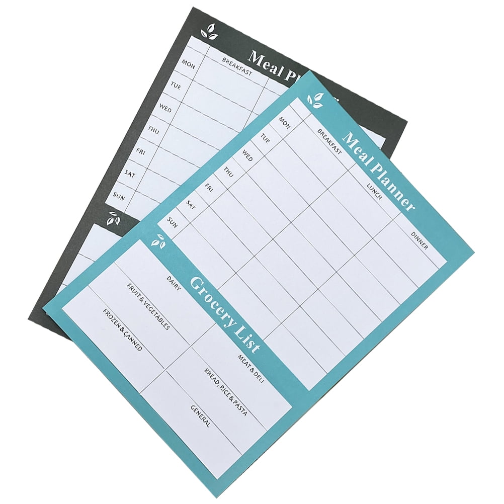 2 Pcs Meal Notepad Weekly Calendar Whitenotebook Diet for Food ...