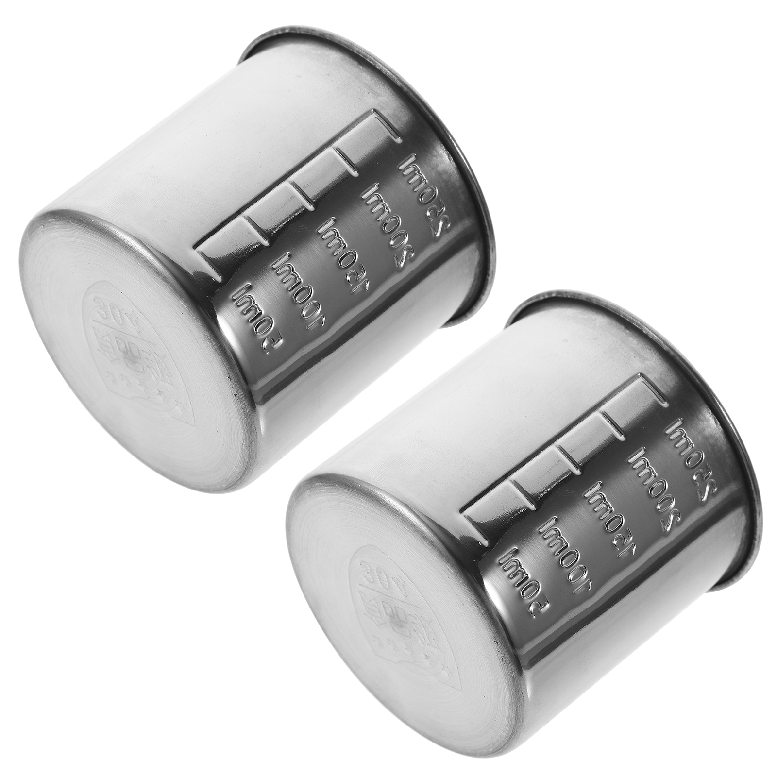 OUNONA Kitchen Measuring Set Silver Stainless Steel 2Pcs 2.95X2.95X2 ...