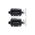 2 Pcs Mechanical Counters Set, 5-Digit & 6-Digit Manual Pull Stroke ...