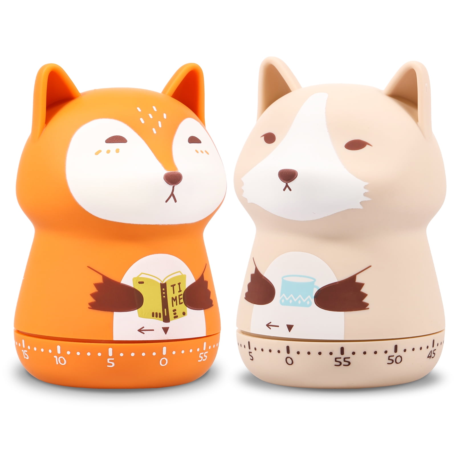 2 Pcs Mechanical Kitchen Timer Cute Animal Timer Practical Cooking ...
